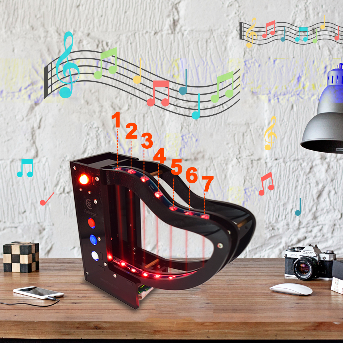 Adeept Laser Piano, Laser Harp Kit for Arduino UNO R3 | STEAM Starter Kit | Arduino Starter Kit ...